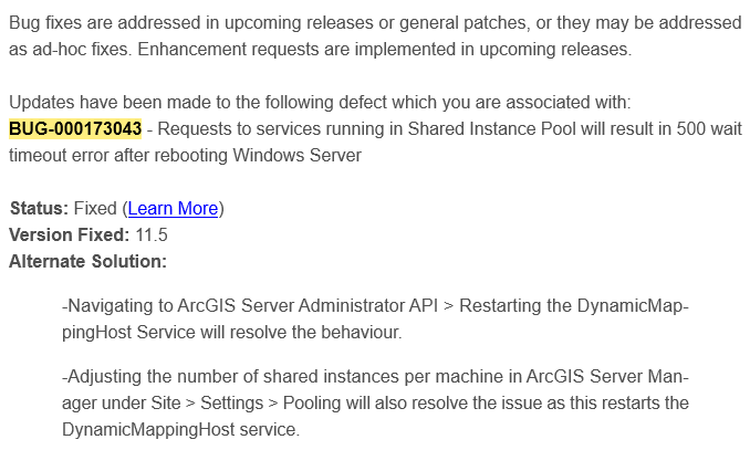 Solved: Upgrade from 11.3 to 11.4 broke shared instances - Esri Community