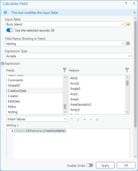 Solved: Extract week number from Date and Time field using... - Esri Community