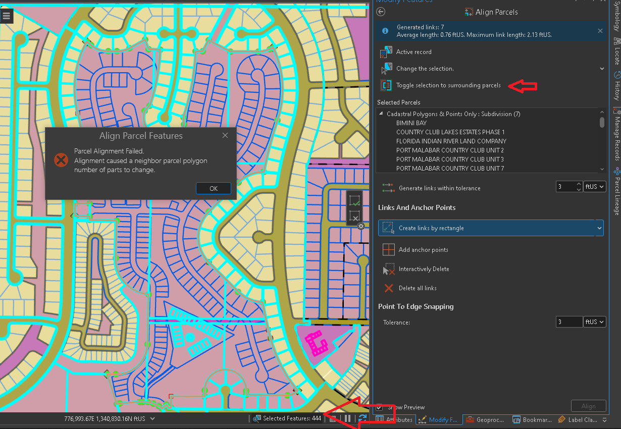 Solved: Parcel Alignment Failed - Alignment caused a neigh... - Esri Community
