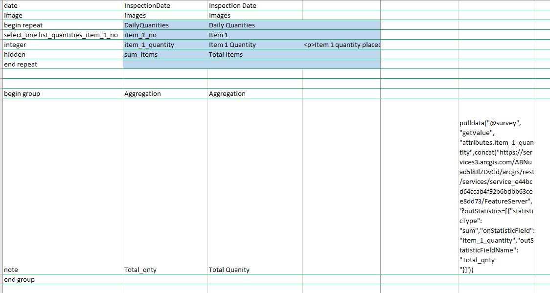 Summarizing data within repeat table on a report - Esri Community