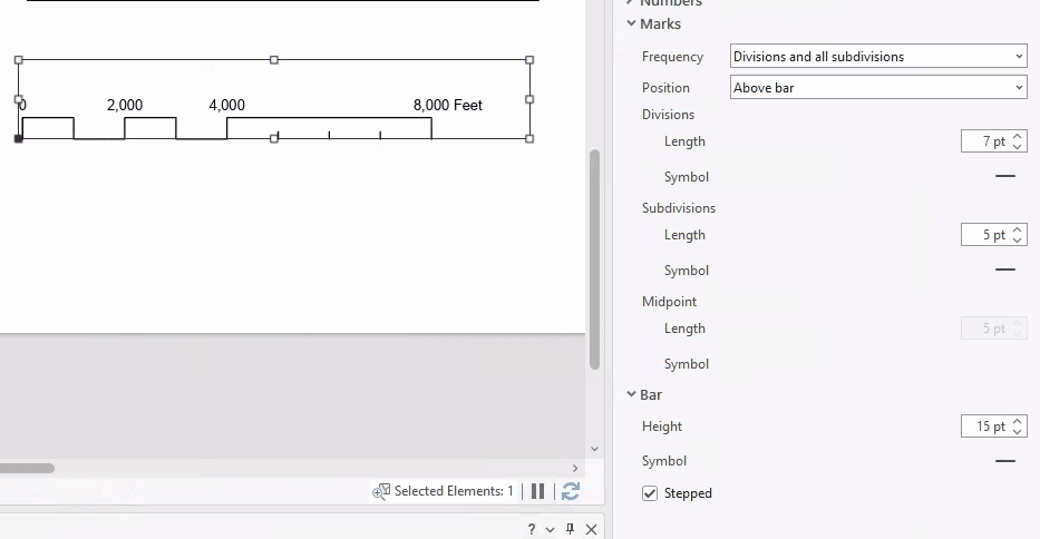 Layout: Scale bar: Keep marks on bar with bar step... - Esri Community