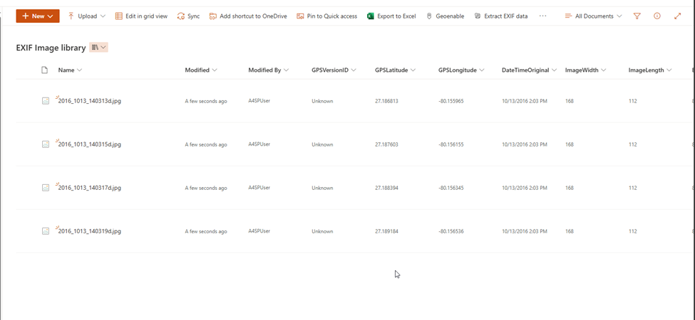 Automate EXIF metadata extraction using ArcGIS for SharePoint