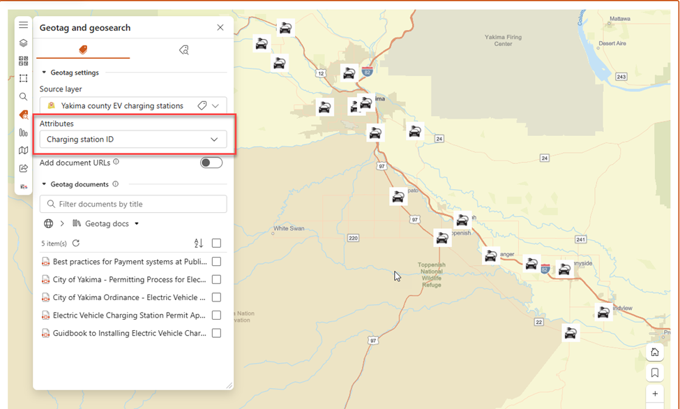 Access geotagged document links on the ArcGIS platform