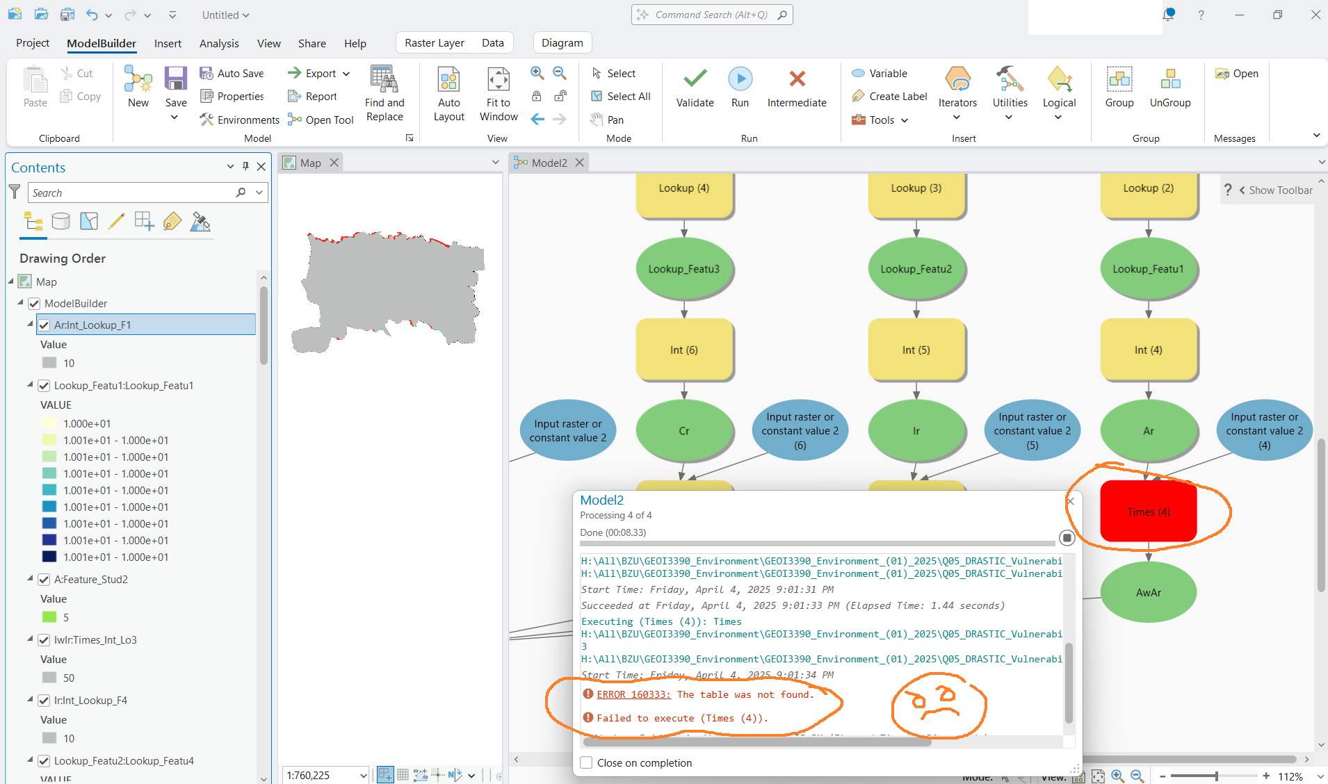 ArcGIS Pro 3.4.2: Tools run in model builder end w... - Esri Community