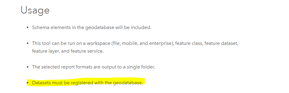 Batch Generate Schema Report - Esri Community