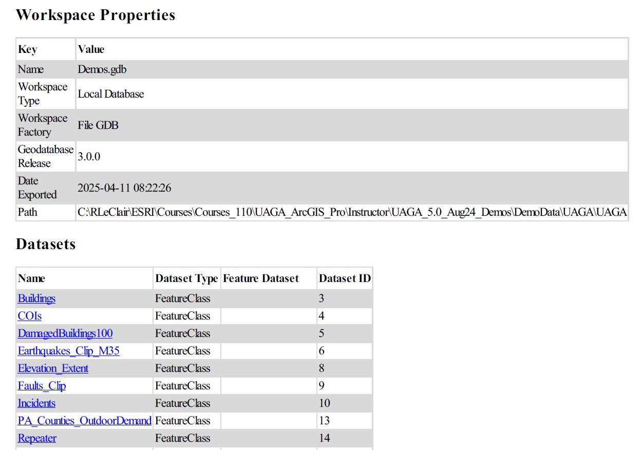 Batch Generate Schema Report - Esri Community