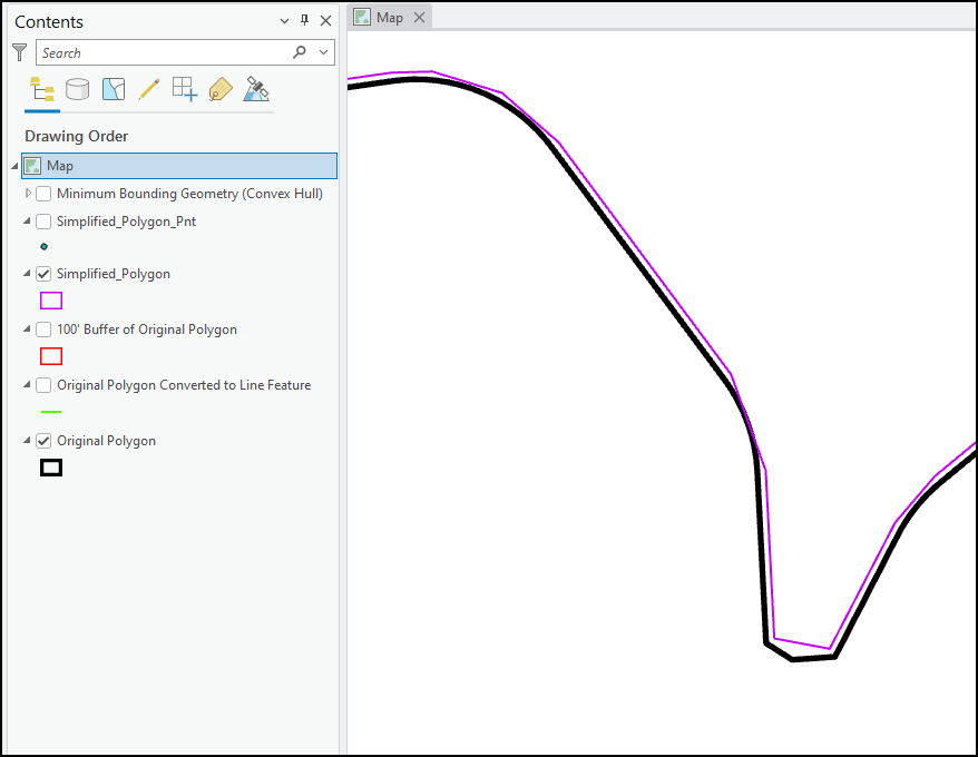 Simplify Polygon output feature entirely outside i... - Esri Community
