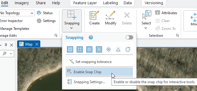 Solved: Can you turn off the Snap Chip? - Esri Community