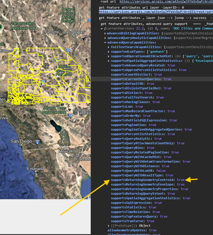 Solved: How to get returnCentroid to work when querying Fe... - Esri Community