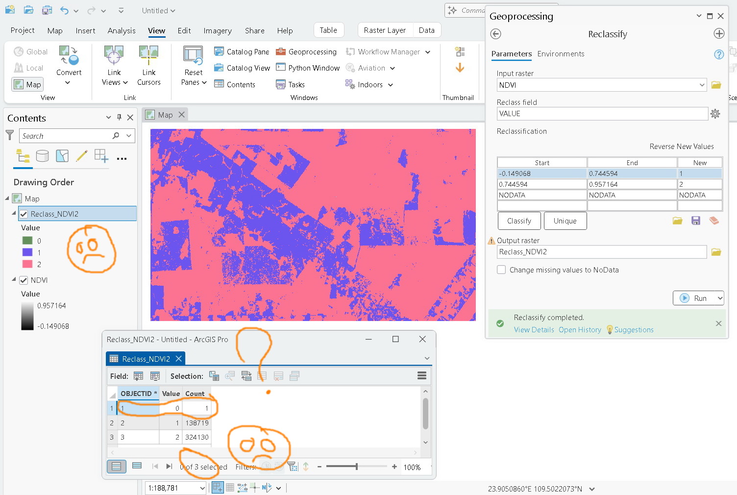 ArcGIS Pro 3.4.2: Reclassifying a raster into two ... - Esri Community