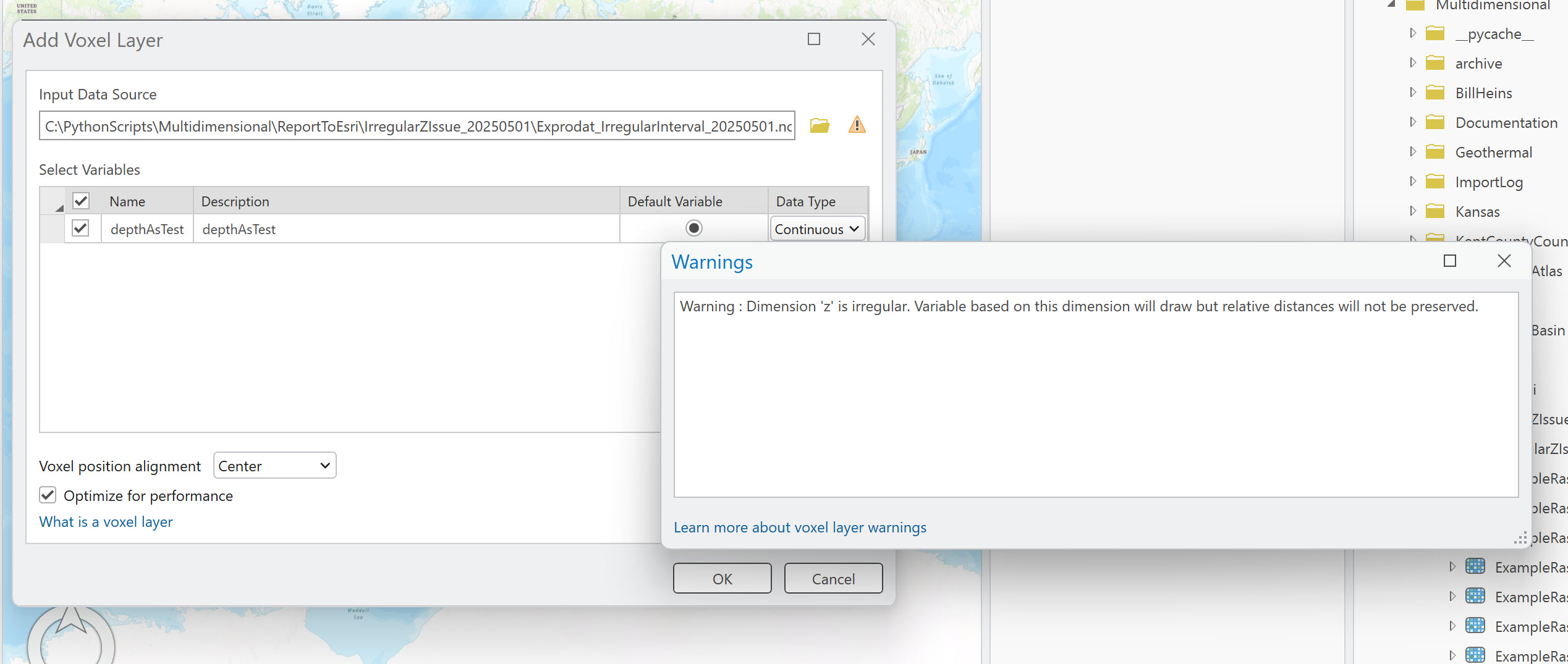 Voxels: either fully support irregular Z intervals... - Esri Community