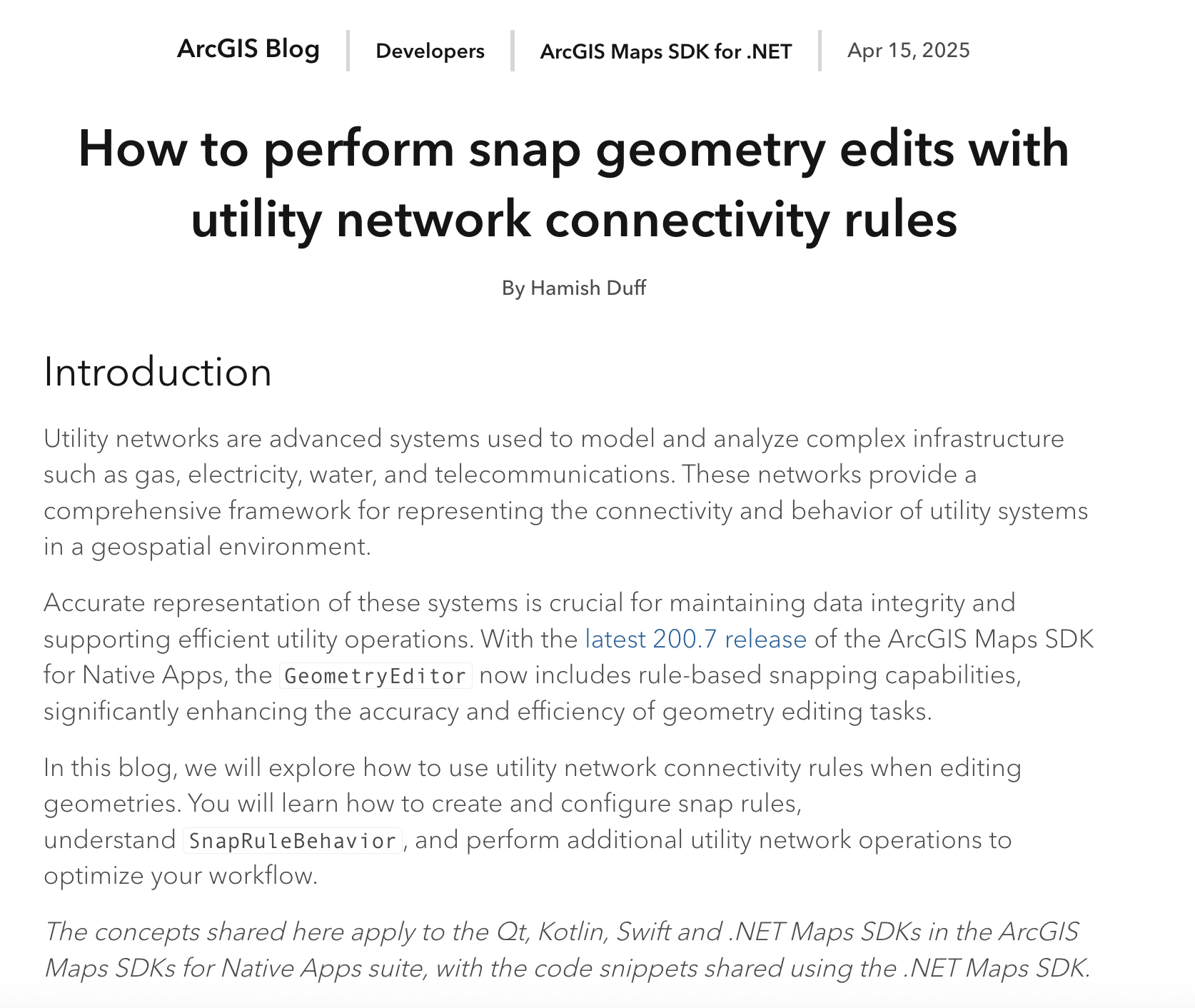 How to perform snap geometry edits with utility ne... - Esri Community