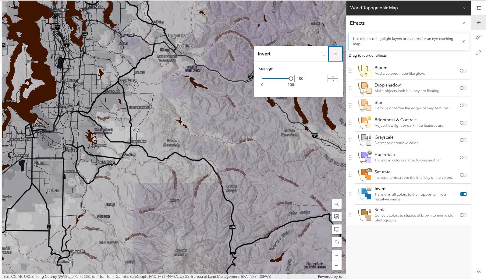 Temporarily invert map colors - Esri Community