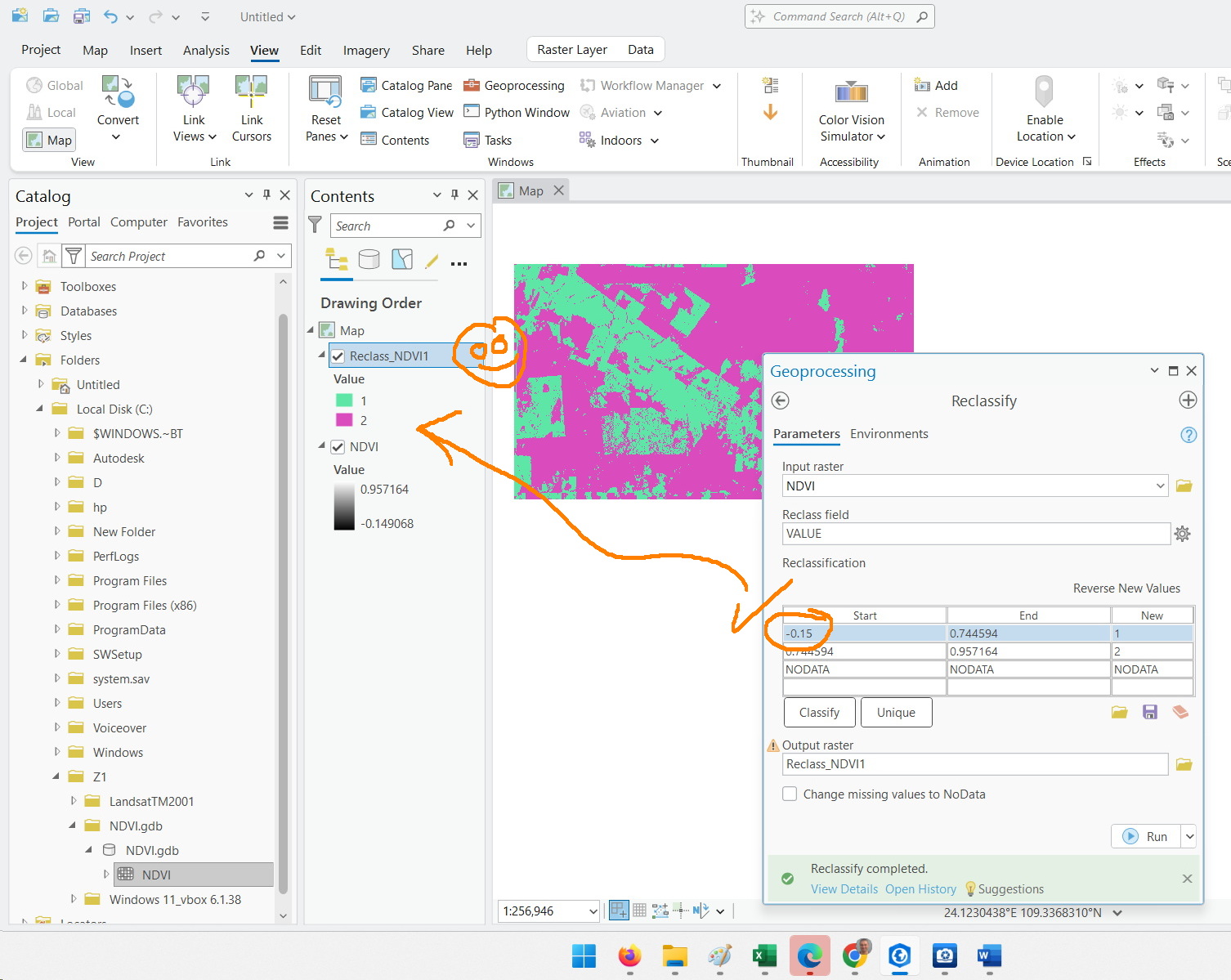ArcGIS Pro 3.4.2: Reclassifying a raster into two ... - Esri Community