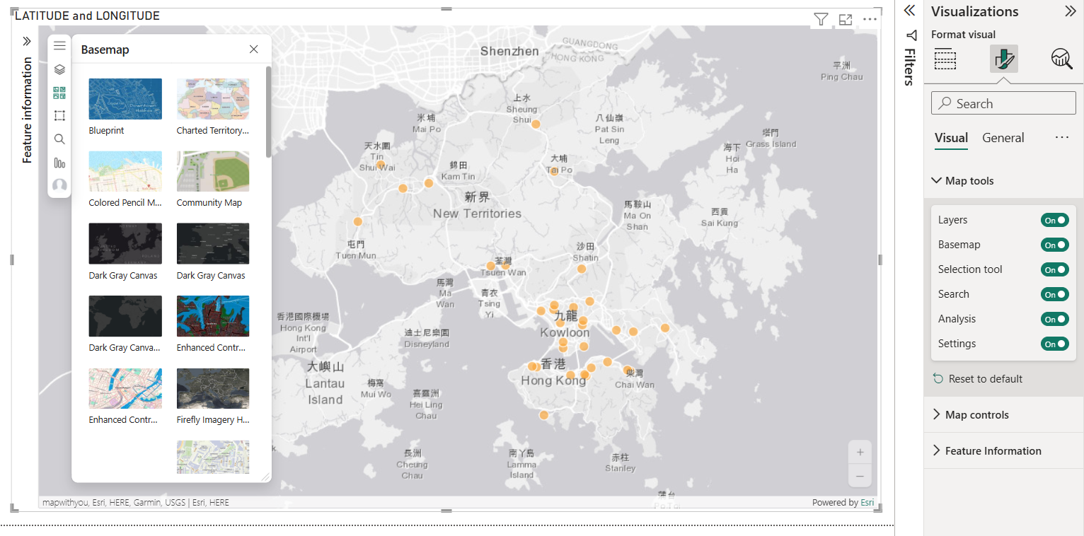 Solved: Cannot choose basemap in ArcGIS for Power BI - Esri Community