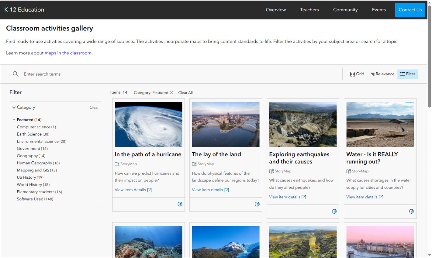 Find a lesson for your class - Esri Community