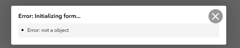 Survey123: Error initializing form... Error: not a... - Esri Community