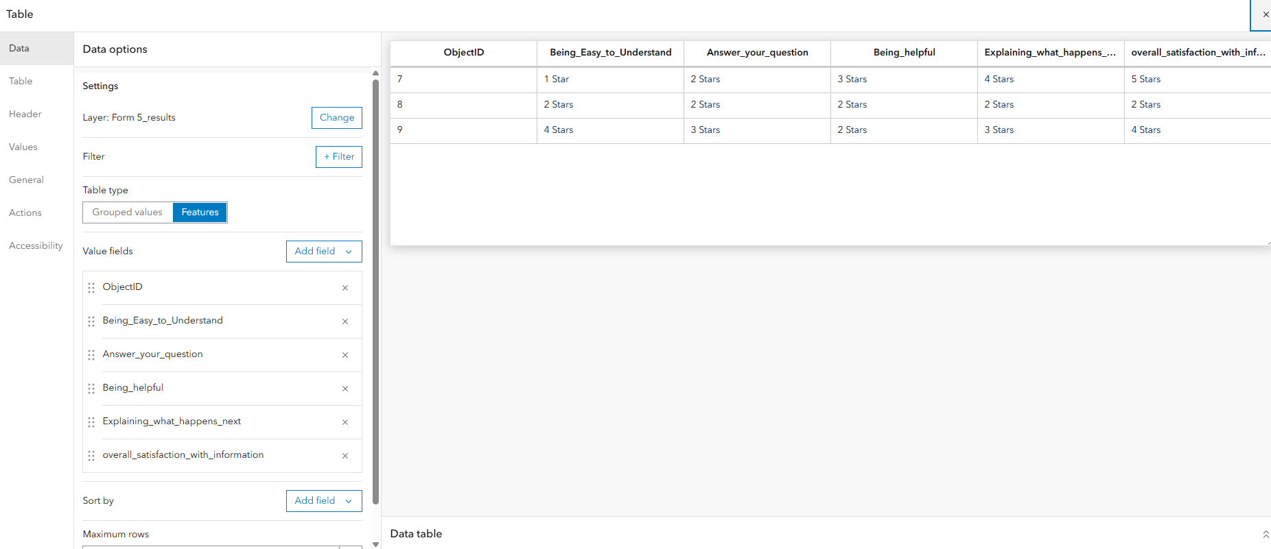 how to visualize table-list from xlsform in a dash... - Esri Community