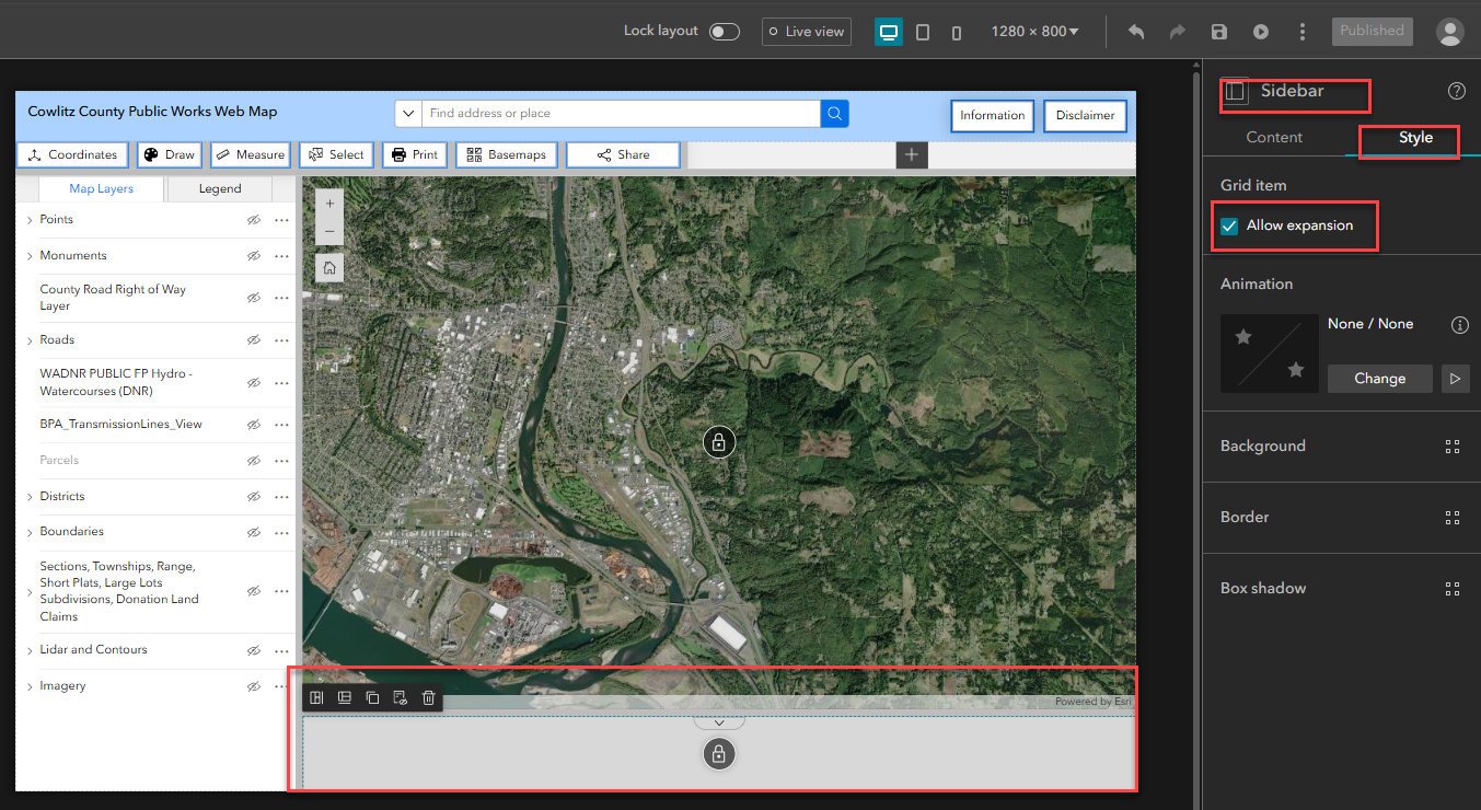 collapse / expand sidebar to show table - Esri Community