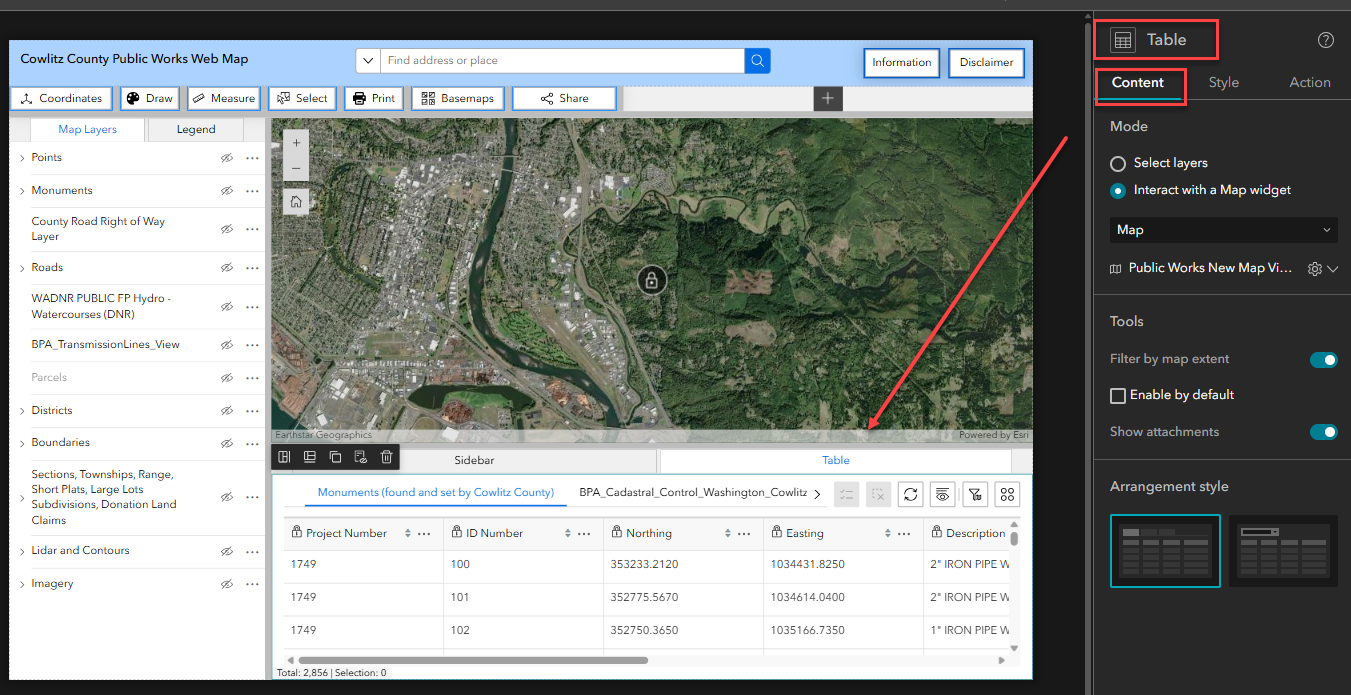 collapse / expand sidebar to show table - Esri Community