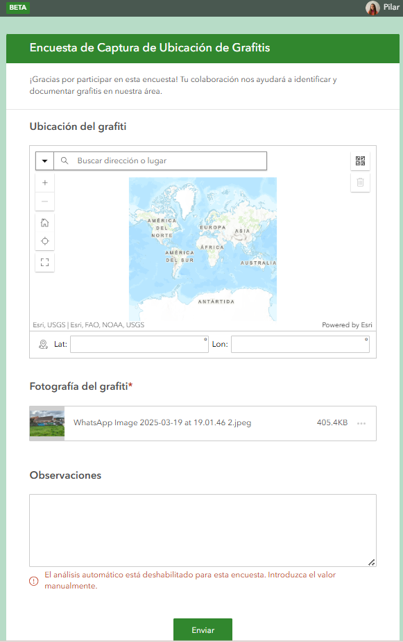 Error survey 123 web designer AI: ComputerVision - Esri Community