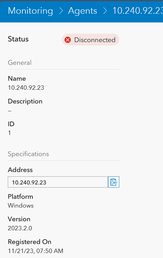 Solved: Monitor Agent - Esri Community