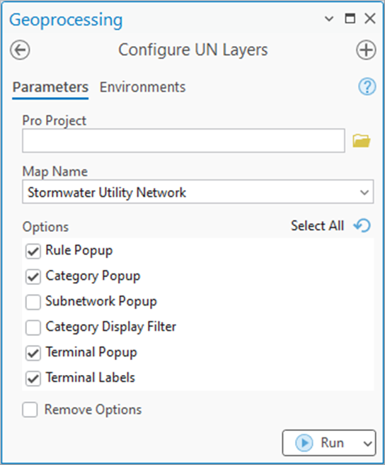 Solution tools to help configure maps for the Utility Network