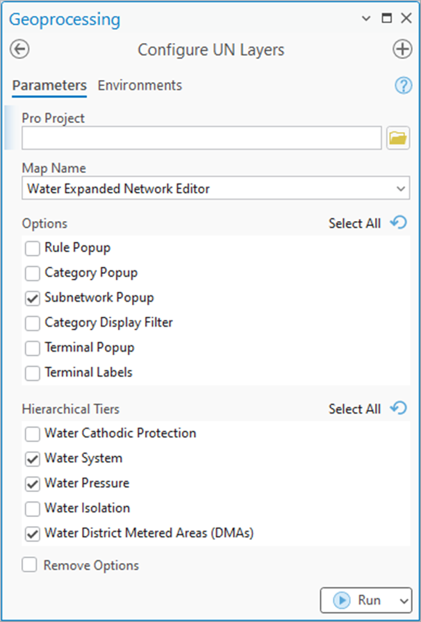 Solution tools to help configure maps for the Utility Network