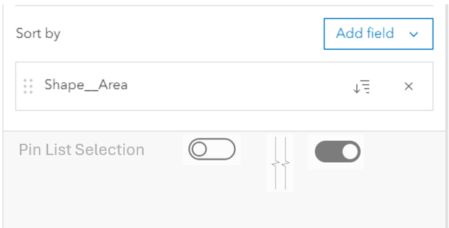 Add List Element Configuration: 'Pin' Selections f... - Esri Community