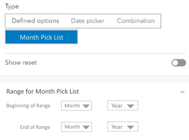Automatic Month Selector pick list from a specifie... - Esri Community