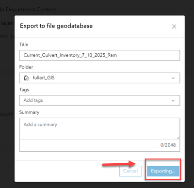 AGOL Feature Service Export – show Status Indicato... - Esri Community