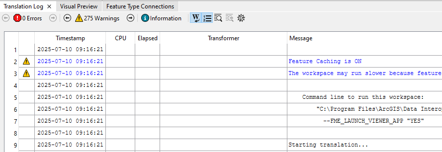Workbench app is frozen in "Starting Translation..... - Esri Community