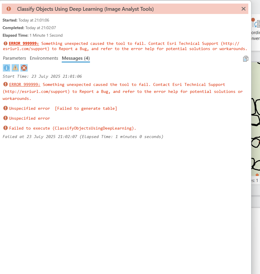 Error 999999 when using Classify Objects Using Dee... - Esri Community