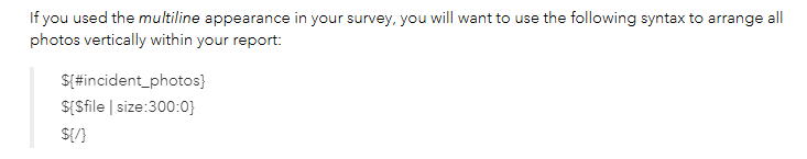 Solved: Survey123 report template: incomplete field parse ... - Esri ...