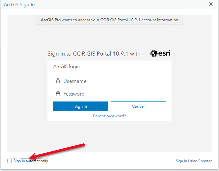 Solved: ArcPro remembering signin credentials - Esri Community