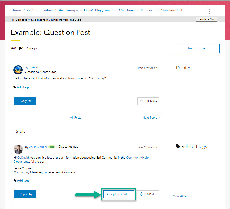 Tools & Tips: Mark Questions as Answered - Esri Community