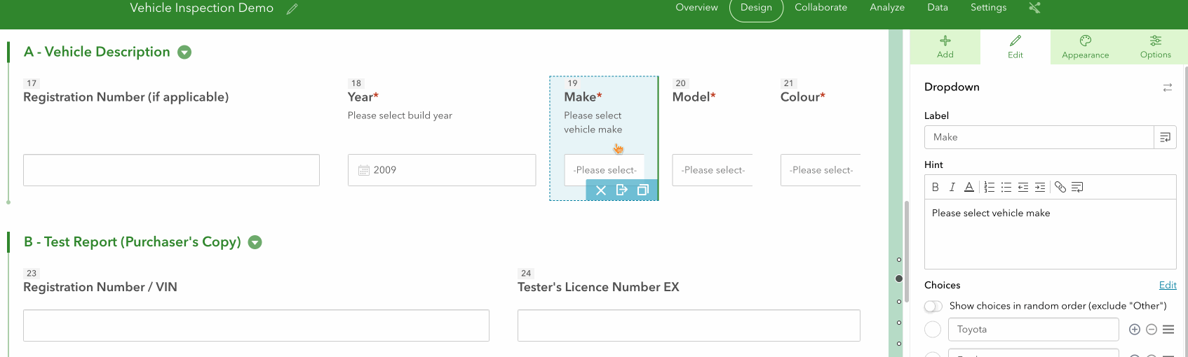 Survey123 Tricks of the Trade: Grid layout in Surv... - Esri Community