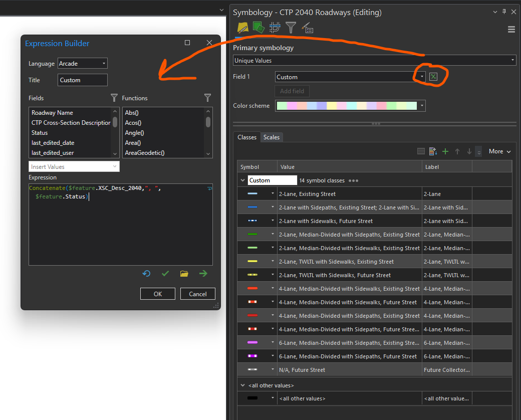 How to show two fields in a unique symbol - Esri Community