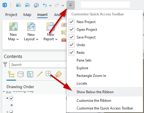 Solved: In Pro 3.5, how to move quick access toolbar below... - Esri ...