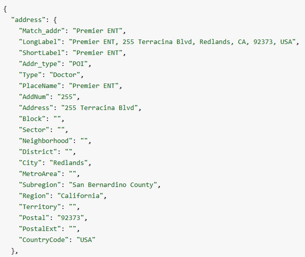 Reverse geocode only address - Esri Community
