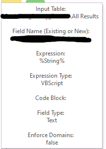 Calculate Field - Expression as user input from st... - Esri Community