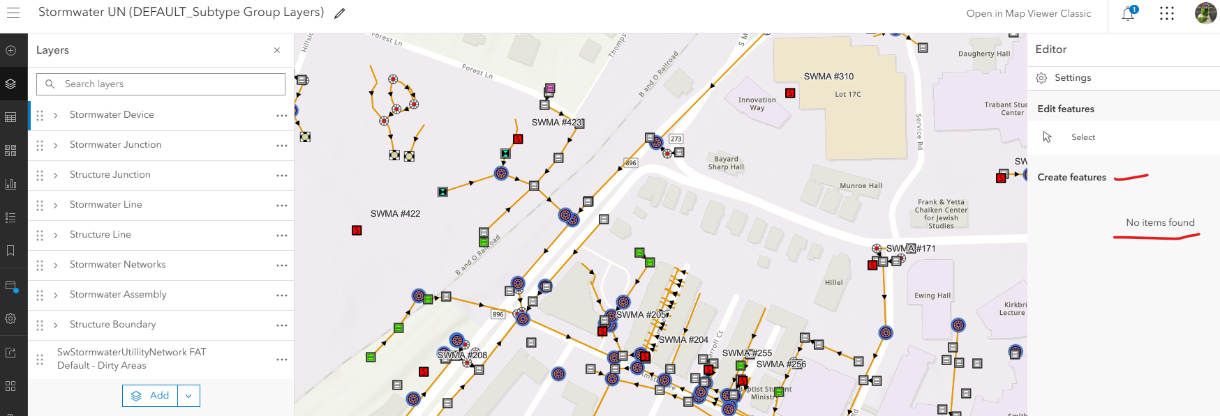 Solved: Map viewer, Create features - No items found - Esri Community
