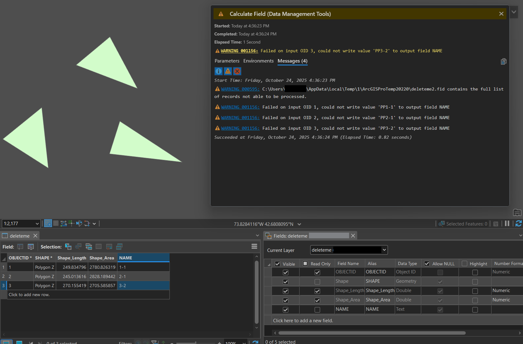 errors 001156 & 000595 when using Calculate field ... - Page 2 - Esri Community