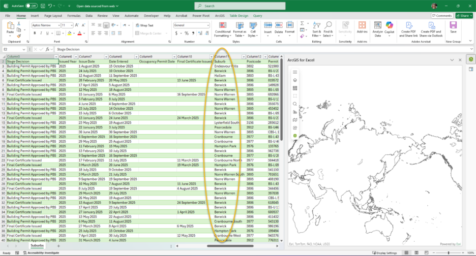 Connect to Web Data in ArcGIS for Excel - Esri Community