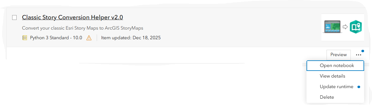 Try the Classic Story Conversion Helper - Esri Community