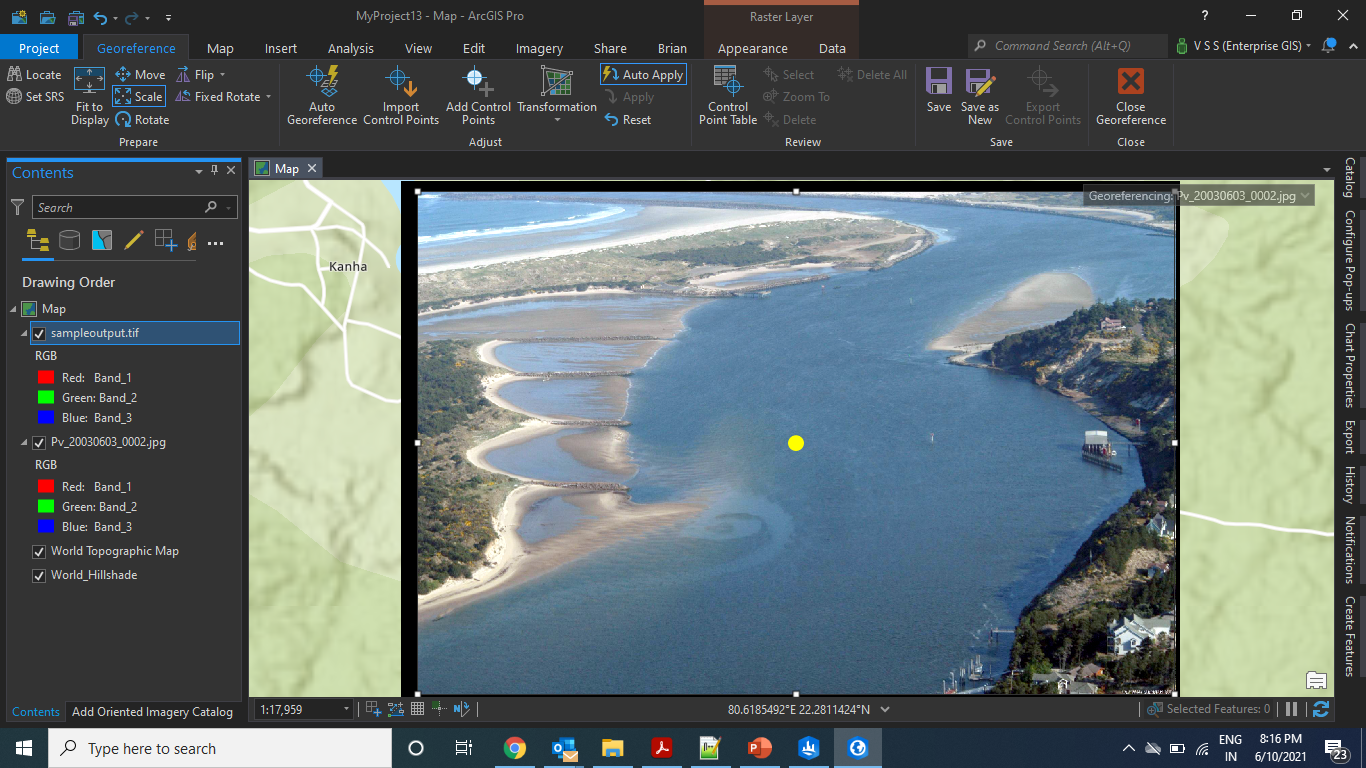 Solved: ArcGIS Pro 2.8 Georeferencing: raster (temporarily... - Esri ...