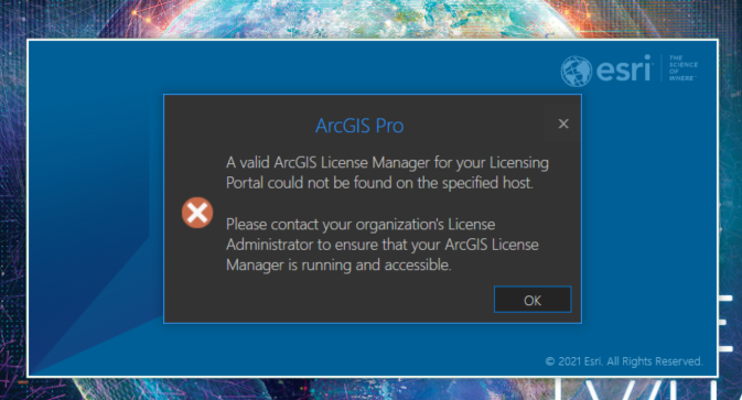 Solved: ArcGIS Pro is not licensed from the Portal - Esri Community