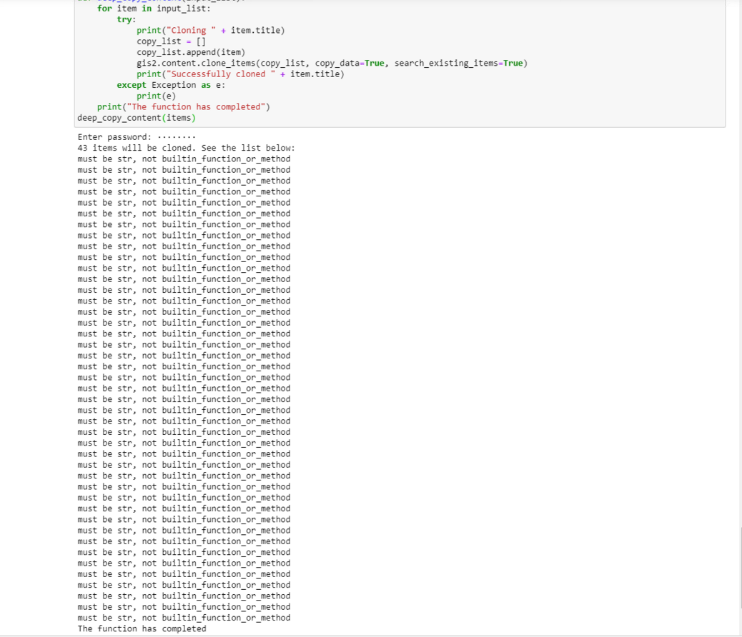 Help Cloning Items Using Jupyter Notebook - Page 2 - Esri Community