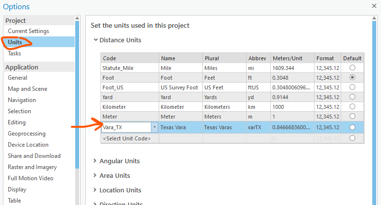 Add 'vara' as unit of measurement in ArcMap - Esri Community