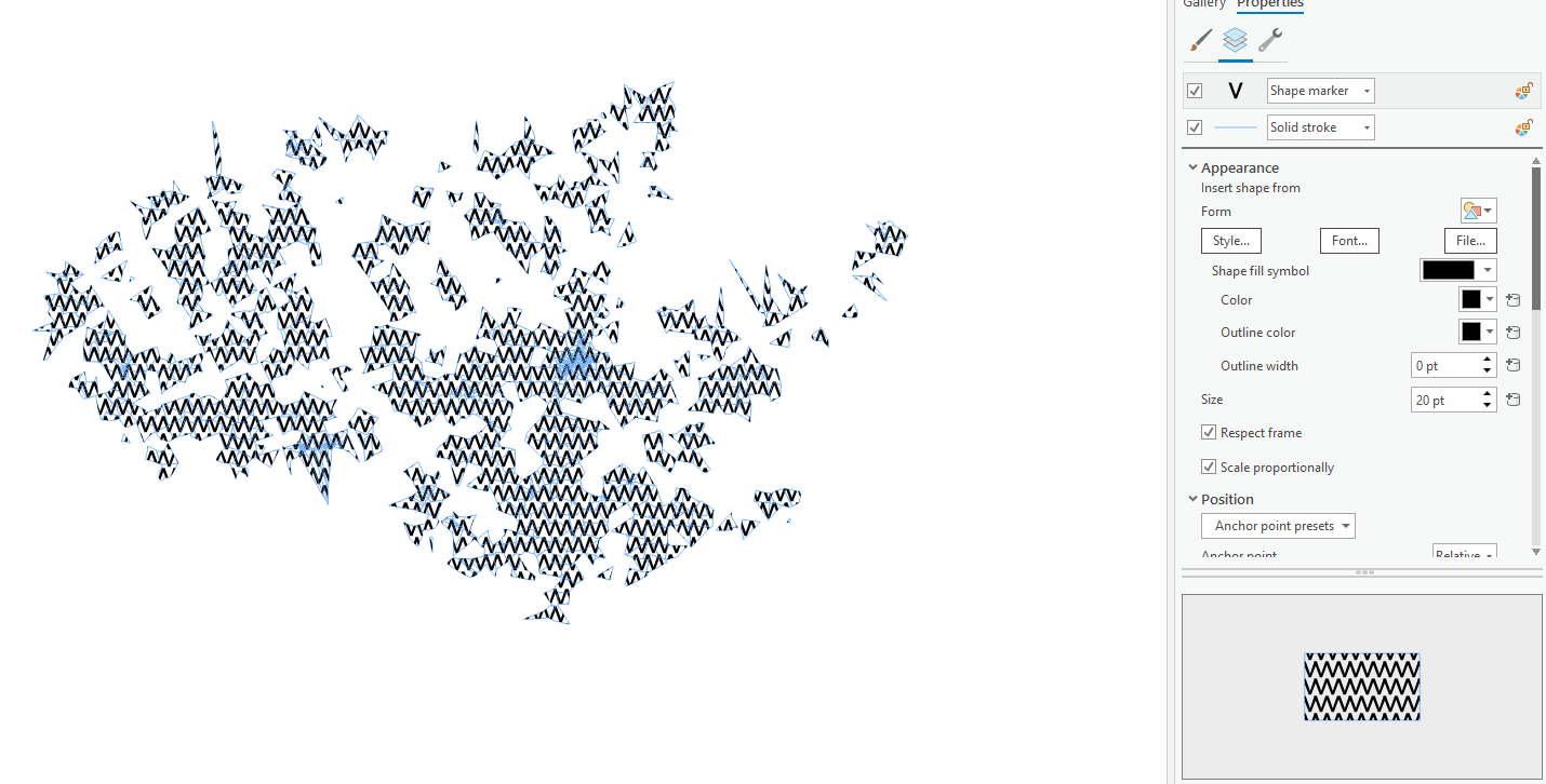 Adding zigzag line to polygon section (stuck) - Esri Community